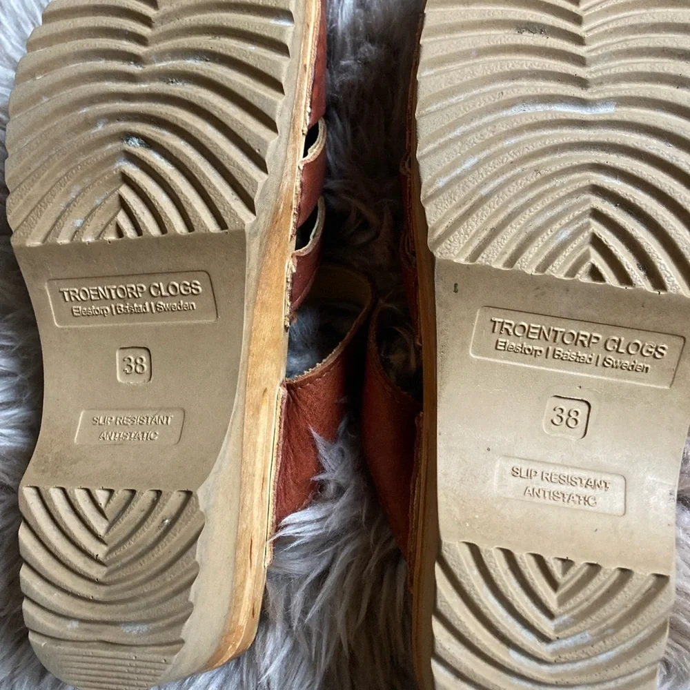 Free People | Shoes | Troentorp Mary Jane Wood Clogs Brown Leather ...